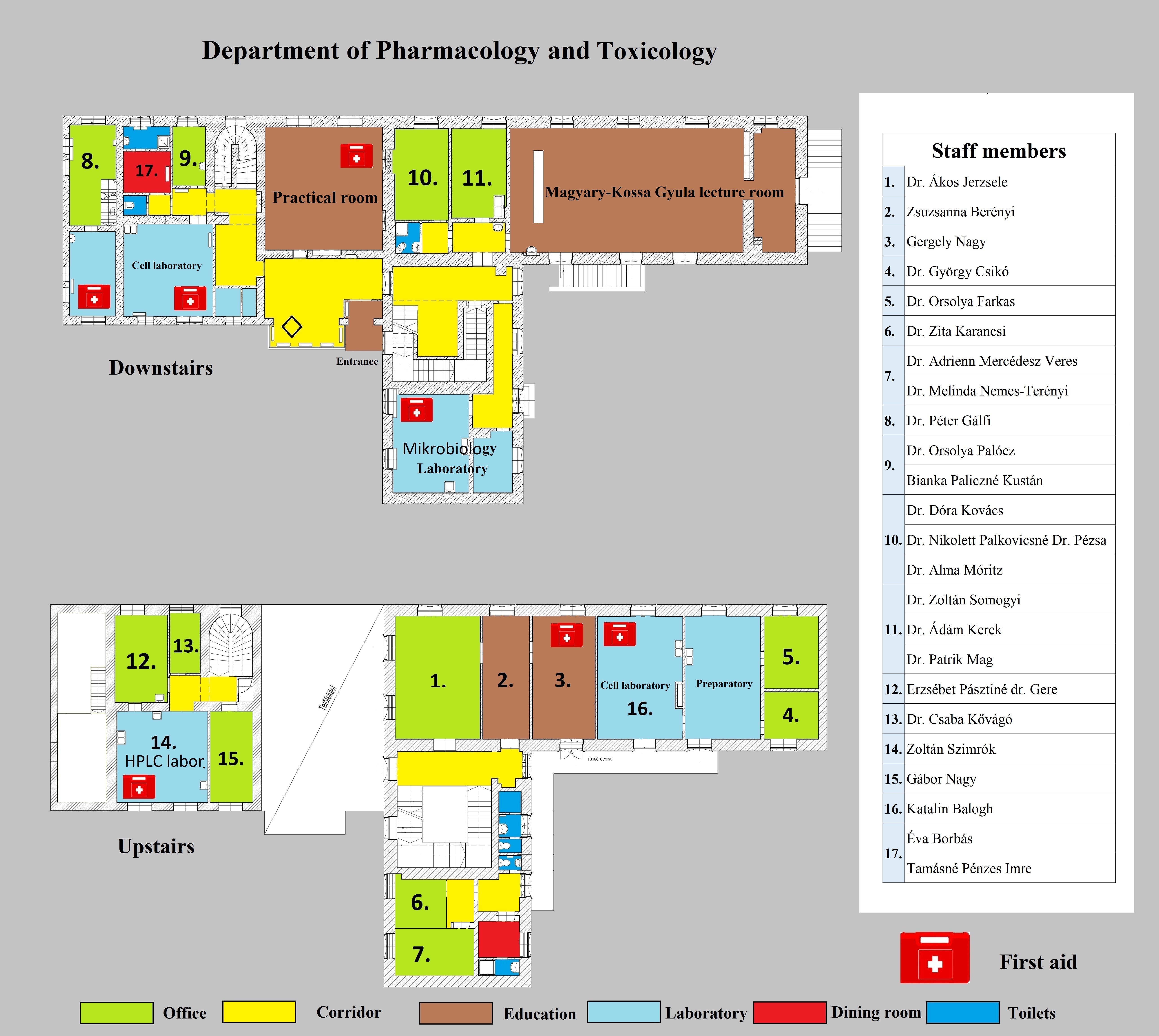 Department map - Gyógyszertani és Méregtani Tanszék